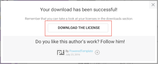 ¿Cómo descargar licencias premium de PoweredTemplate? - PoweredTemplate Support